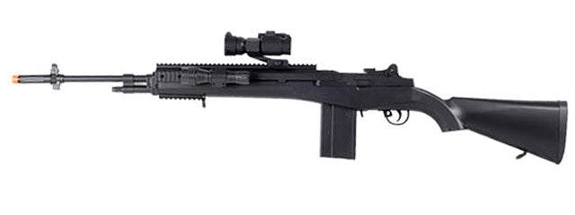 AGM M14 Airsoft Sniper Rifle with RIS, Flashlight, and Red Dot Sight,