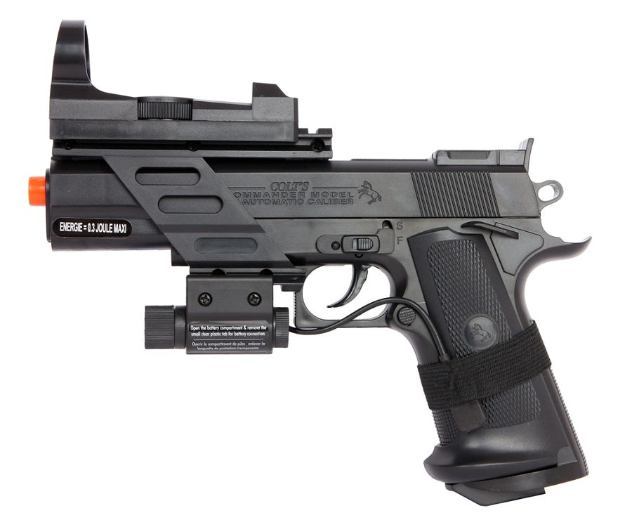 Colt Combat Commander 1911 Spring Pistol with Red Dot Sight and Laser