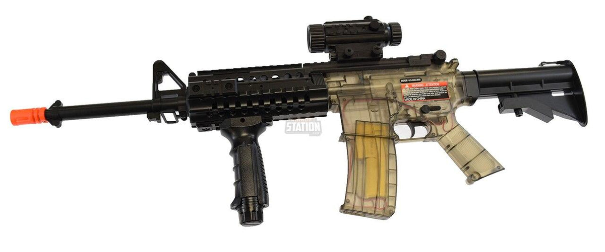 Colt M4 Full Auto Electric Smoke Clear Airsoft Gun Kit