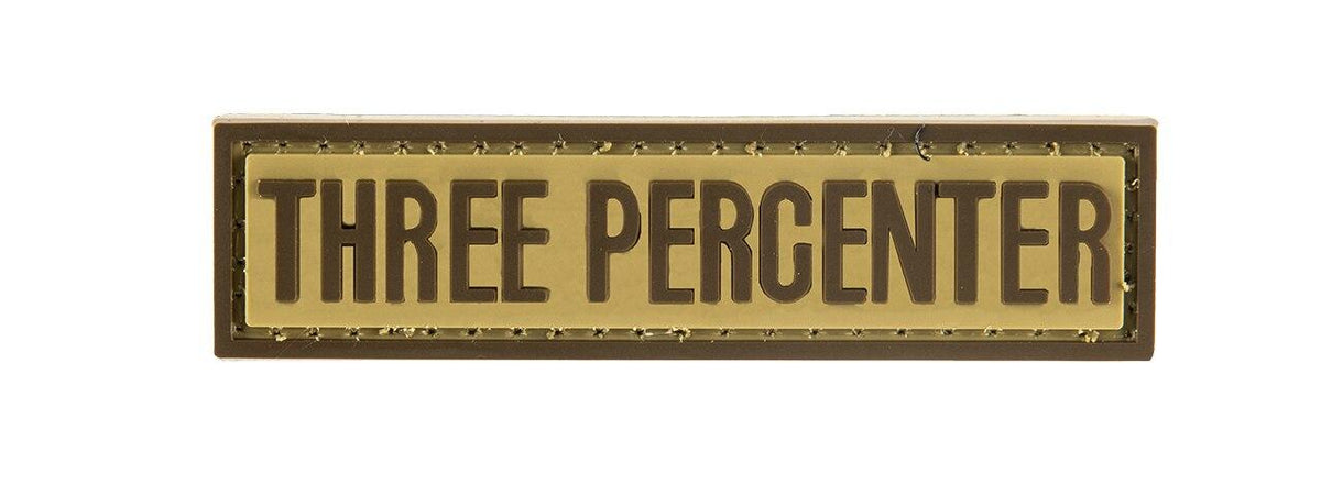 G-Force Three Percenter PVC Morale Patch, Tan