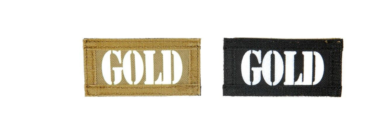 Gold Call Sign Patches, IR & Glow-In-The-Dark Set