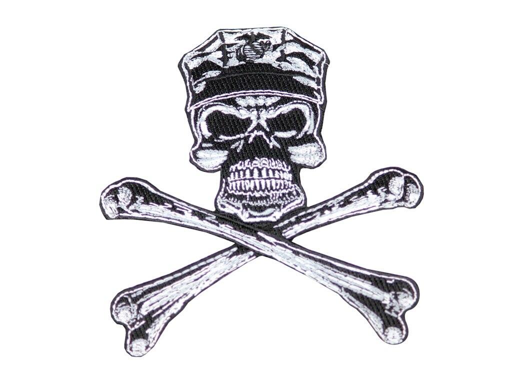 Raptors Tactical 5 Marine Skull Crossbones Patch Iron On