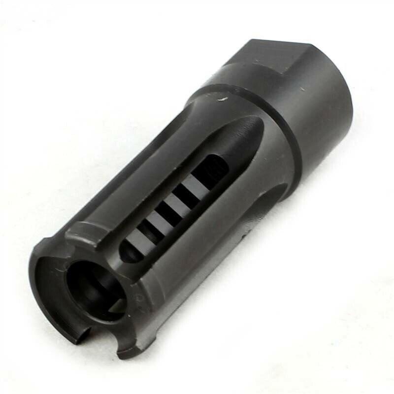 Tactical Version 9 Steel Airsoft Flash Hider, 14mm CCW Threaded