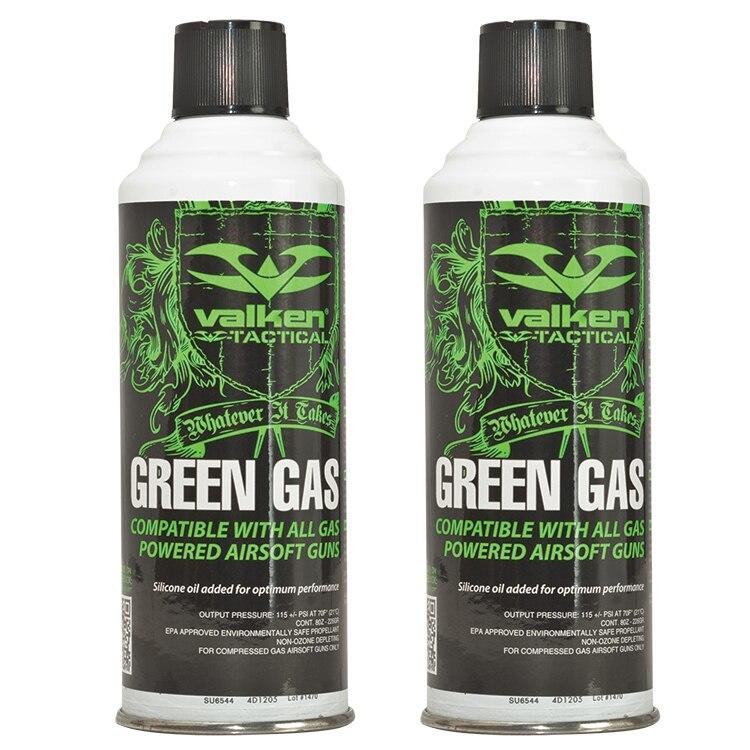 Two Pack of Valken Airsoft Green Gas, 8oz Can - GROUND SHIPPING ONLY