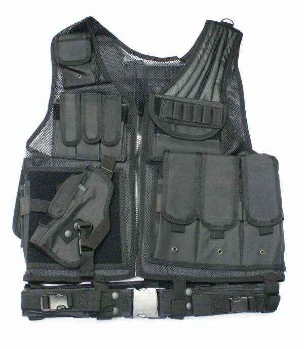 UTG Deluxe Tactical Vest with Quick Draw Holster, Pouch and Belt, Left